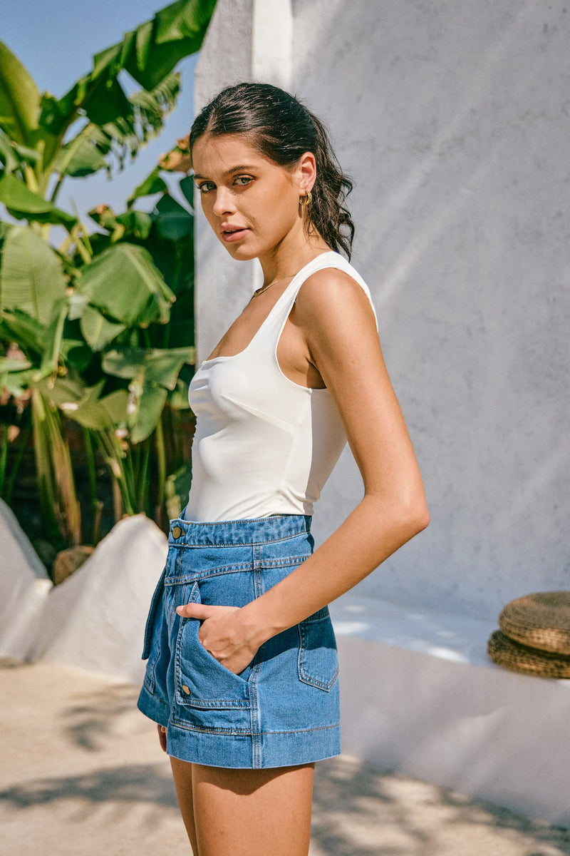 DESTINY DENIM SHORTS - BLUE – EmberandAsh